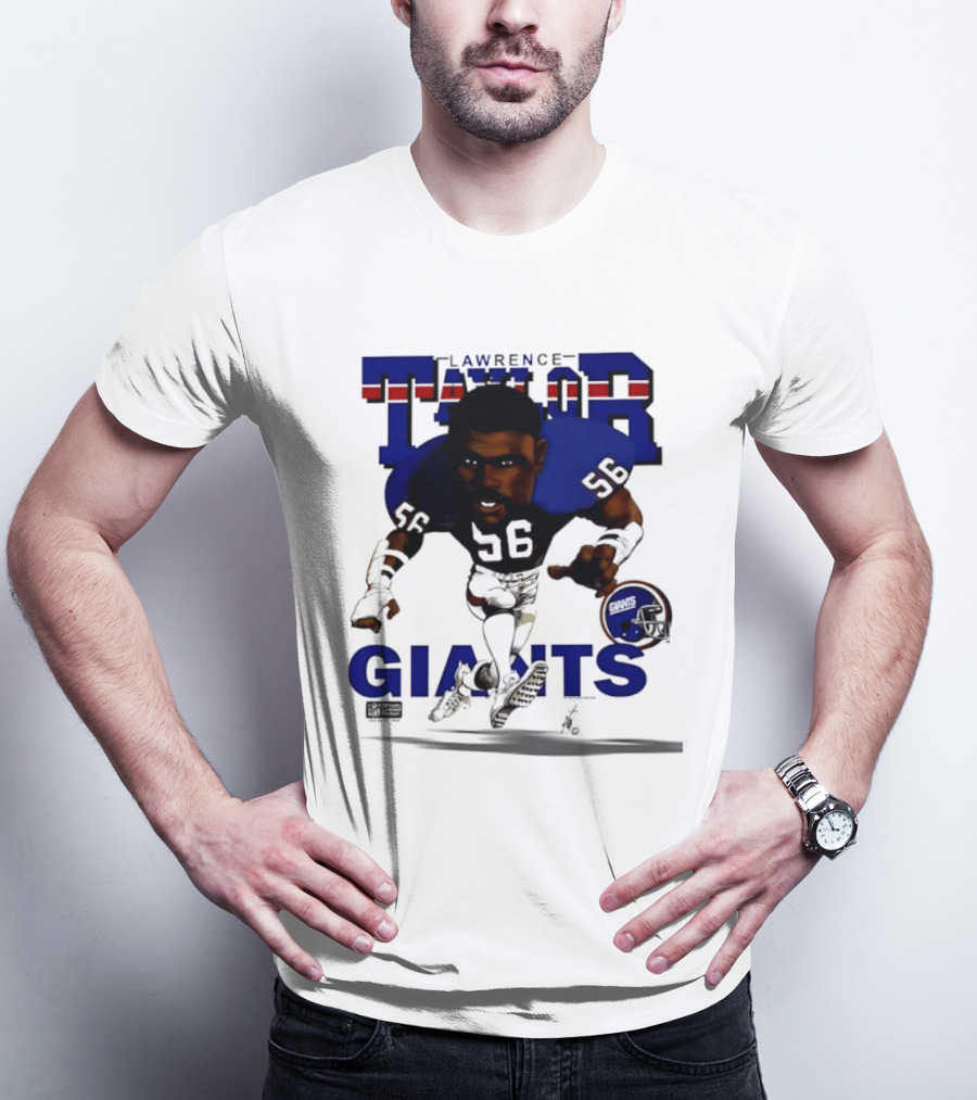 Lawrence Taylor Giants 56 New York 1987 Caricature T-Shirt