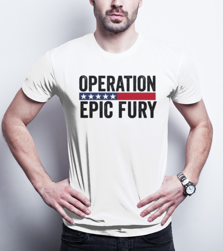 Operation Epic Fury US Iran Five Star Patriot Banner T-Shirt