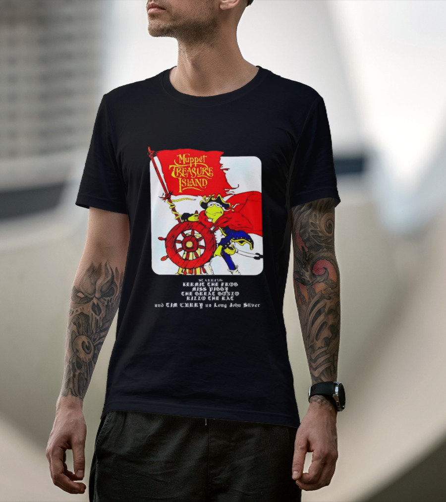 Kermit The Frog Muppet Treasure Island 1996 Steering Pirate Ship T-Shirt