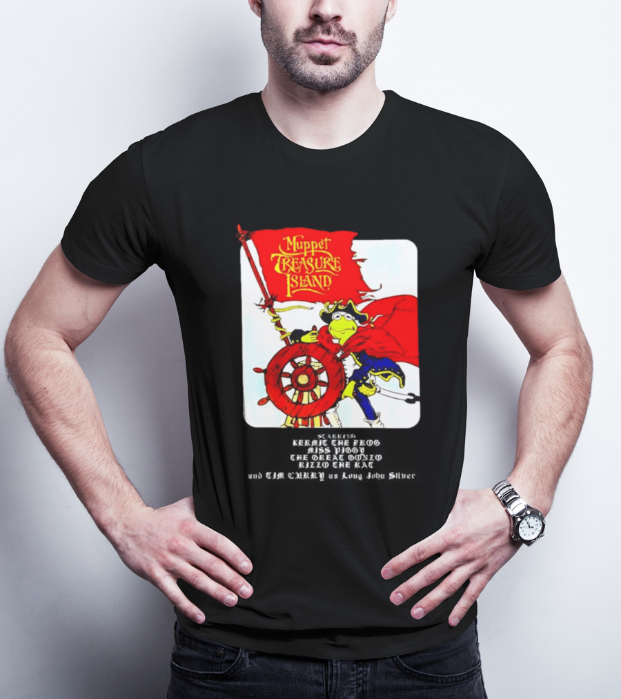 Kermit The Frog Muppet Treasure Island 1996 Steering Pirate Ship T-Shirt