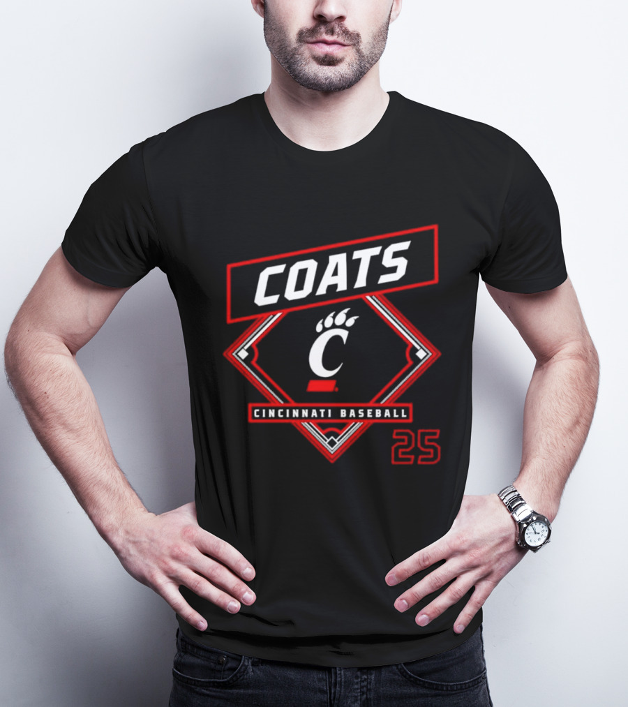 Coats Cincinnati Baseball 25 Number Bearcats C T-Shirt