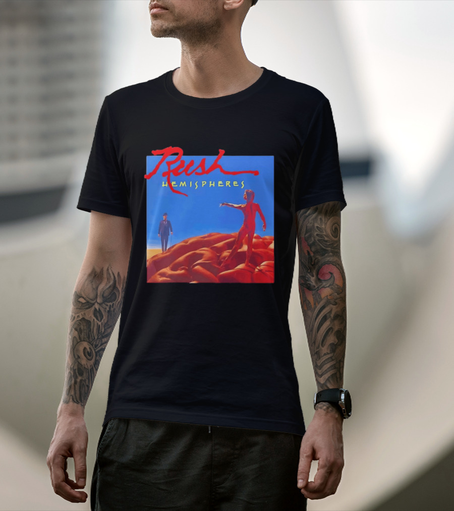 Rush Hemispheres Album Cover Artwork With Brain T-Shirt