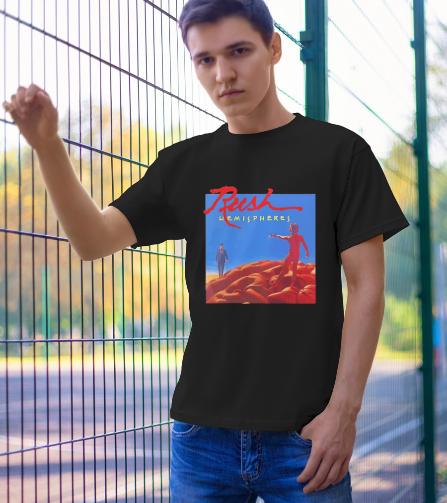 Rush Hemispheres Album Cover Artwork With Brain T-Shirt