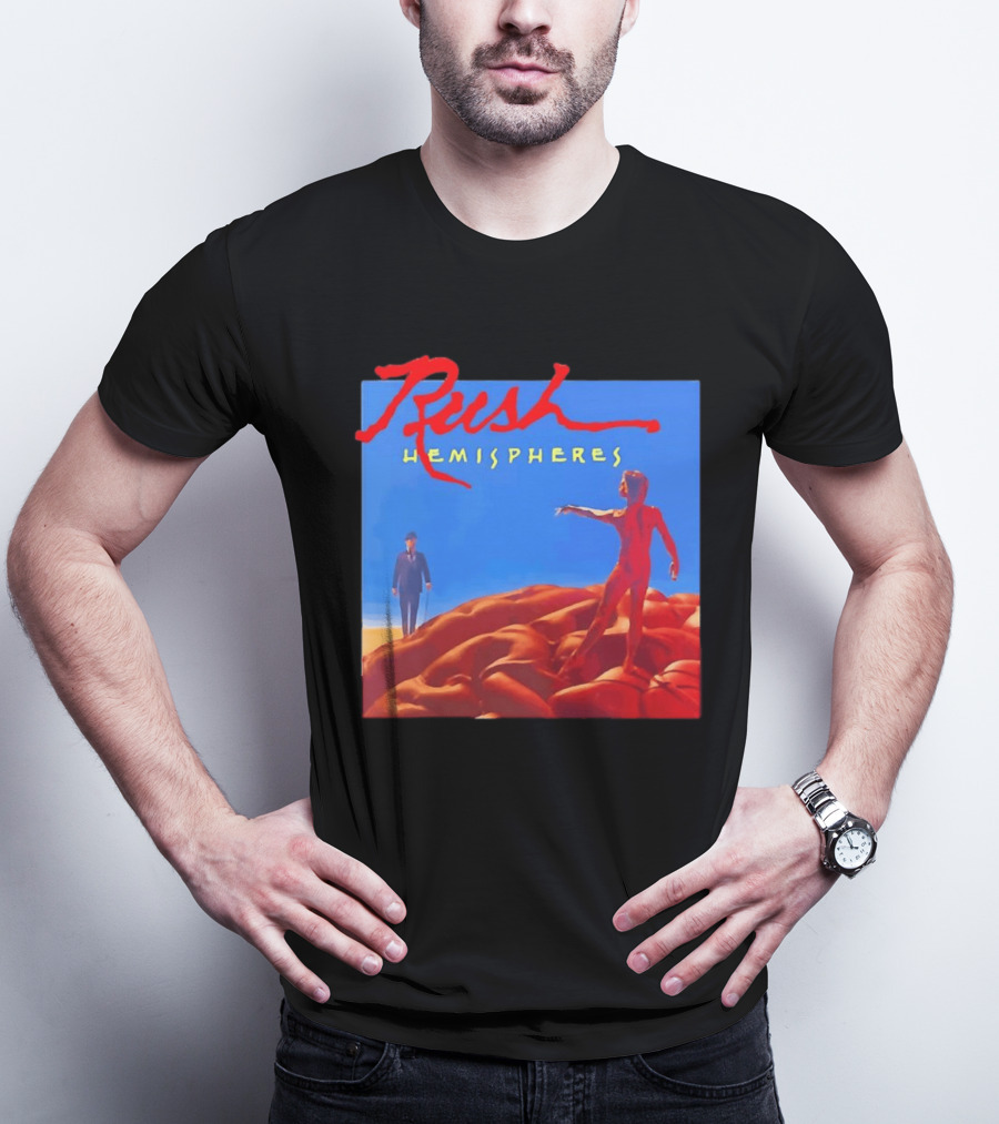 Rush Hemispheres Album Cover Artwork With Brain T-Shirt