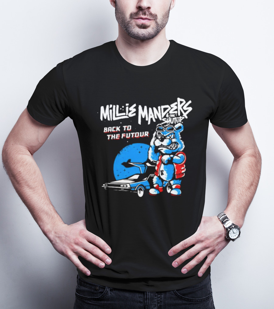 Millie Manders And The Shutup Back To The Futour Retro Cartoon Character And Car T-Shirt