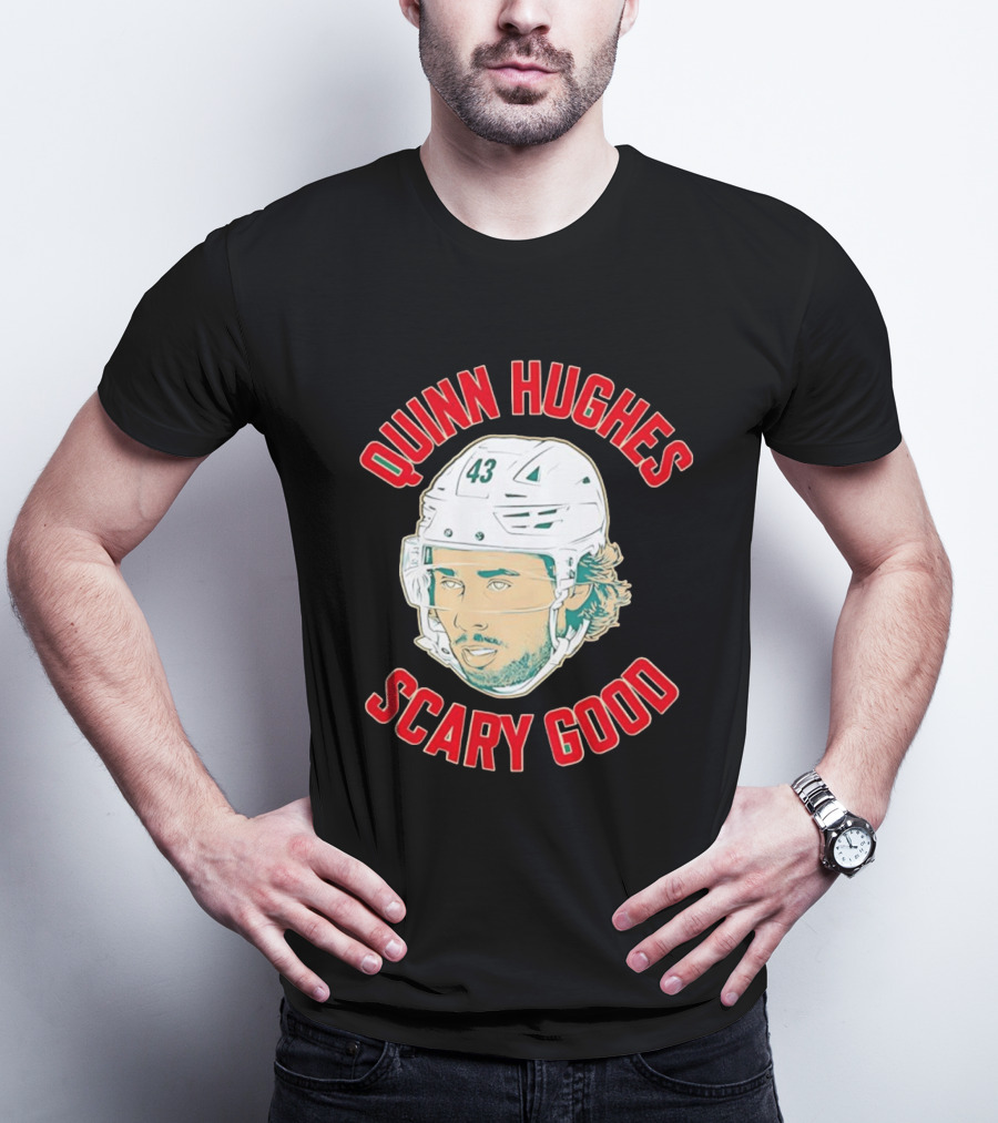 Quinn Hughes Scary Good Ghost Eyes 43 NHL T-Shirt