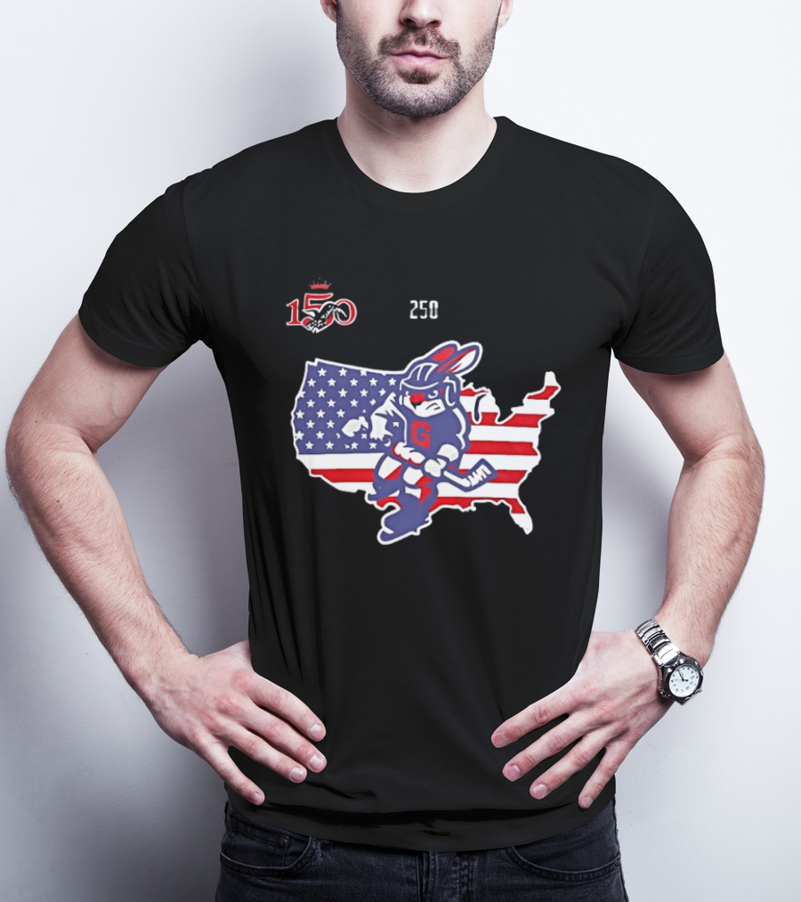 Greenville Swamp Rabbits 2026 Military Appreciation USA Map Anniversary 150 T-Shirt