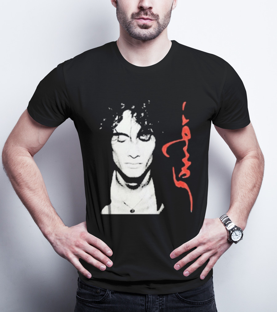Sombr Facecard Tea Abstract Monochrome Red Accents T-Shirt
