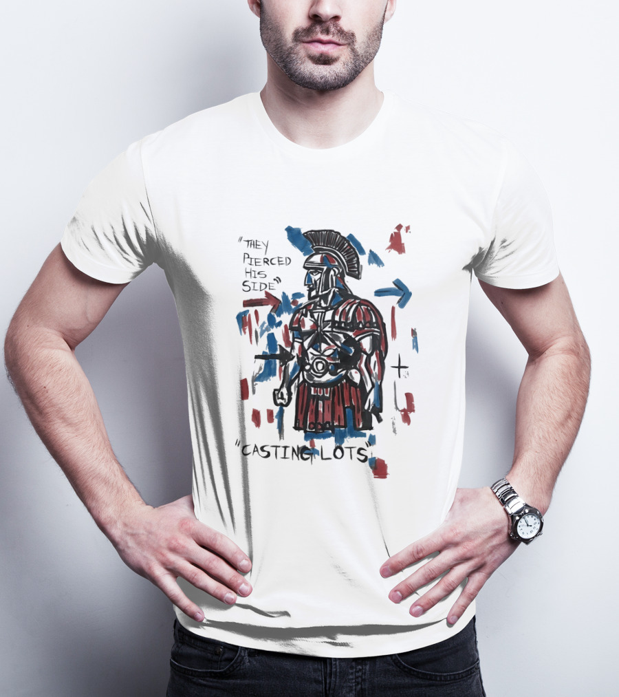 They Pierced His Side Casting Lots Roman Soldier T-Shirt