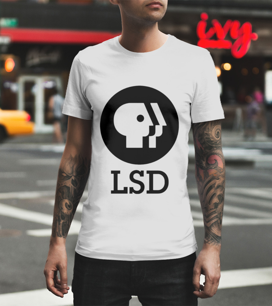 Dave Landau Wears LSD PBS T-Shirt