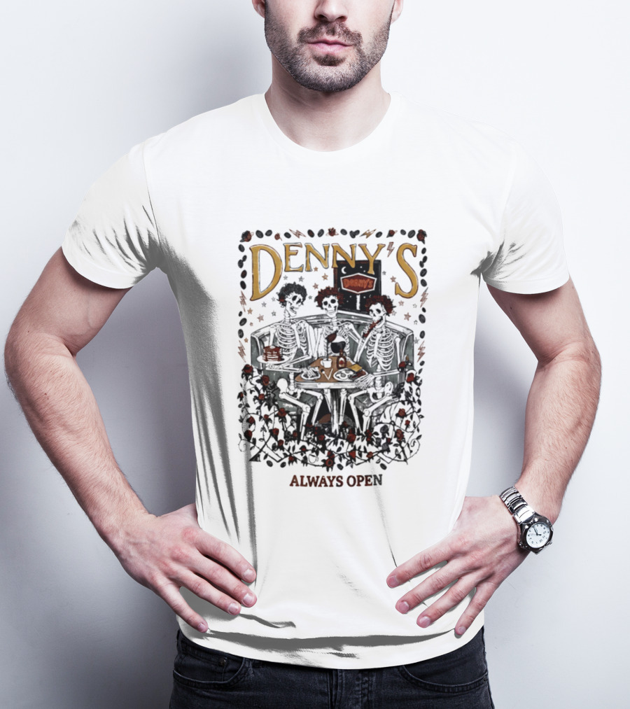 Denny's Grateful Dead Skeletons Always Open T-Shirt