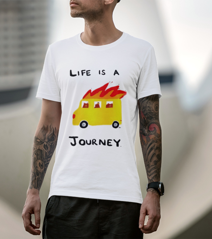 Billy Murphy Life Is A Journey Flaming Bus Adventure T-Shirt