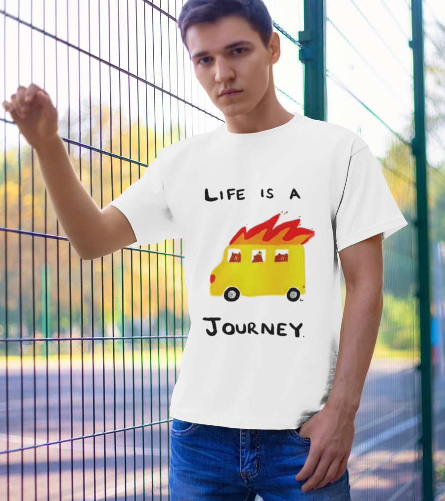 Billy Murphy Life Is A Journey Flaming Bus Adventure T-Shirt