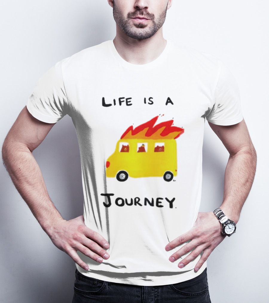 Billy Murphy Life Is A Journey Flaming Bus Adventure T-Shirt