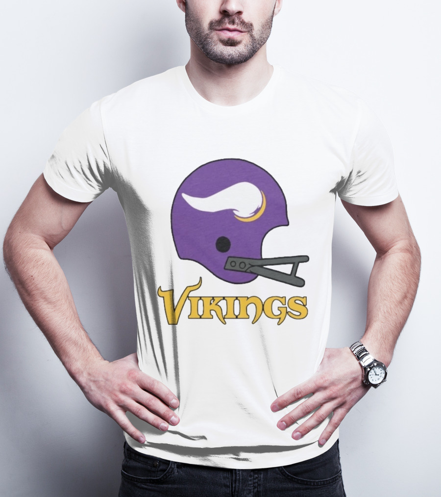 Vikings Minnesota Big Helmet Purple Football Team T-Shirt