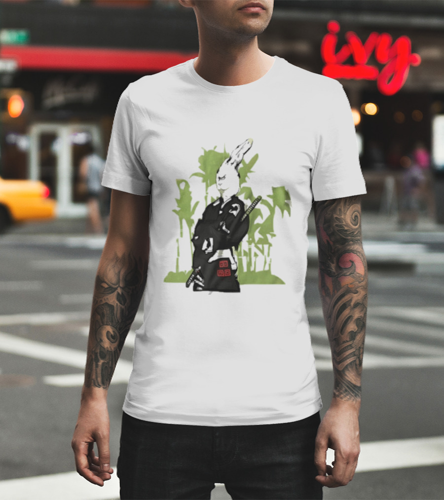 Samurai Rabbit Jeremy Peep Show Bamboo Warrior T-Shirt