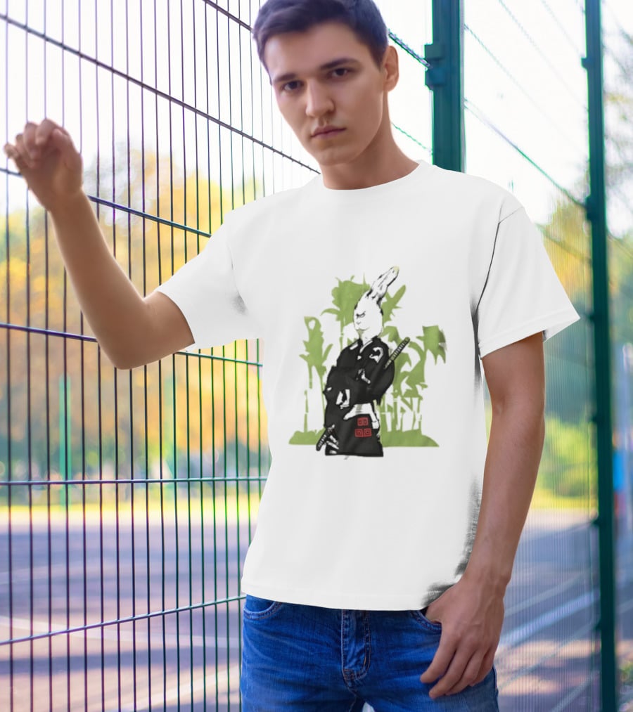 Samurai Rabbit Jeremy Peep Show Bamboo Warrior T-Shirt