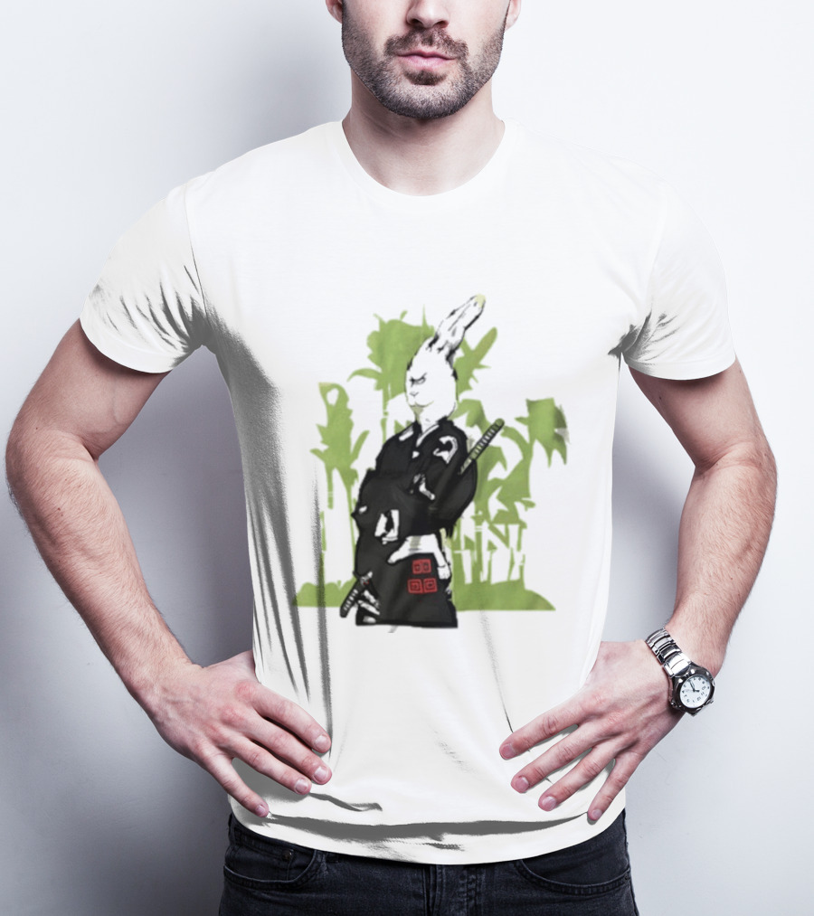 Samurai Rabbit Jeremy Peep Show Bamboo Warrior T-Shirt