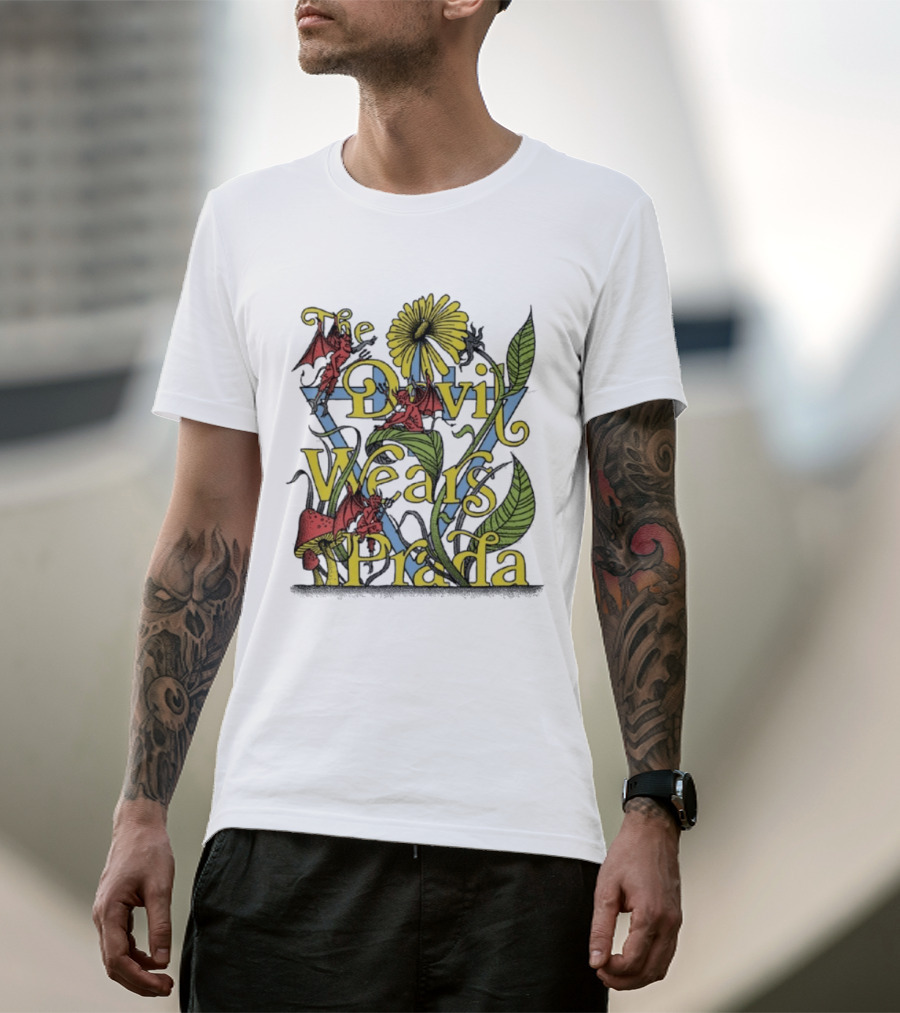 The Devil Wears Prada Flower Satan With Devils And Foliage T-Shirt