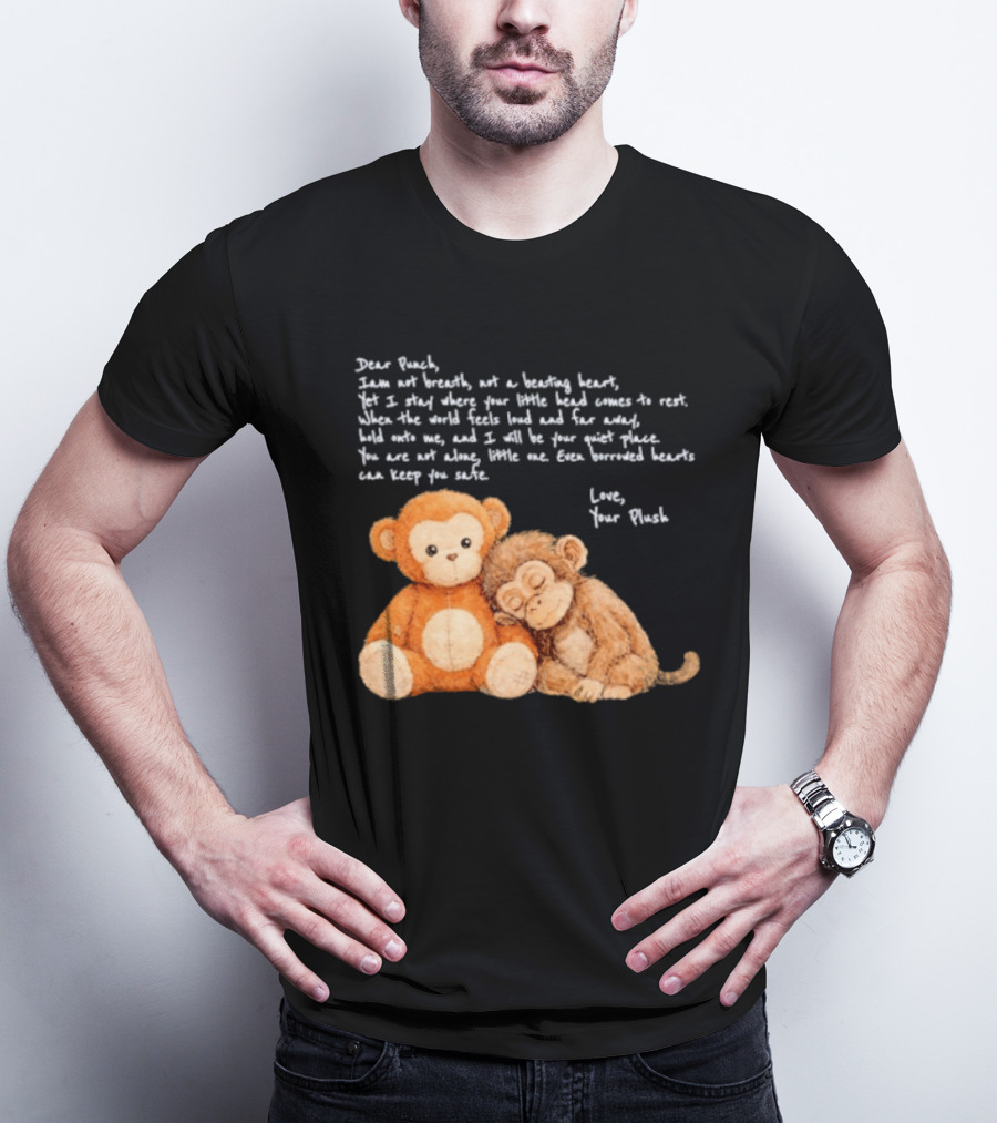 Dear Punch Heartfelt Monkey Companions Poem And Plush Toy T-Shirt