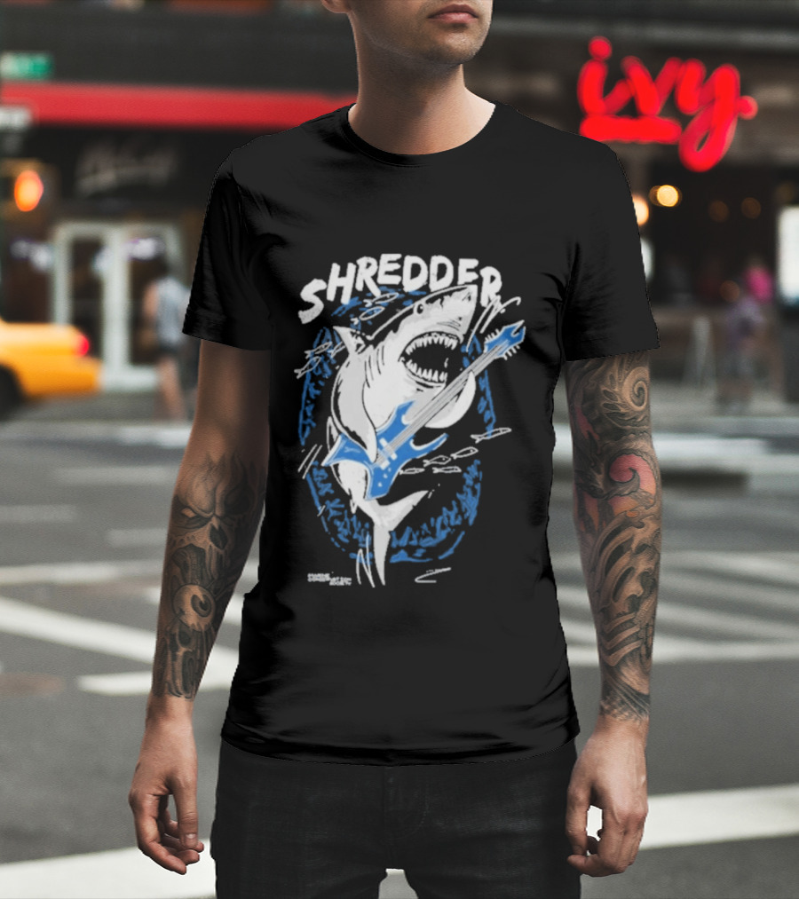 Shredder Shark With Electric Guitar T-Shirt