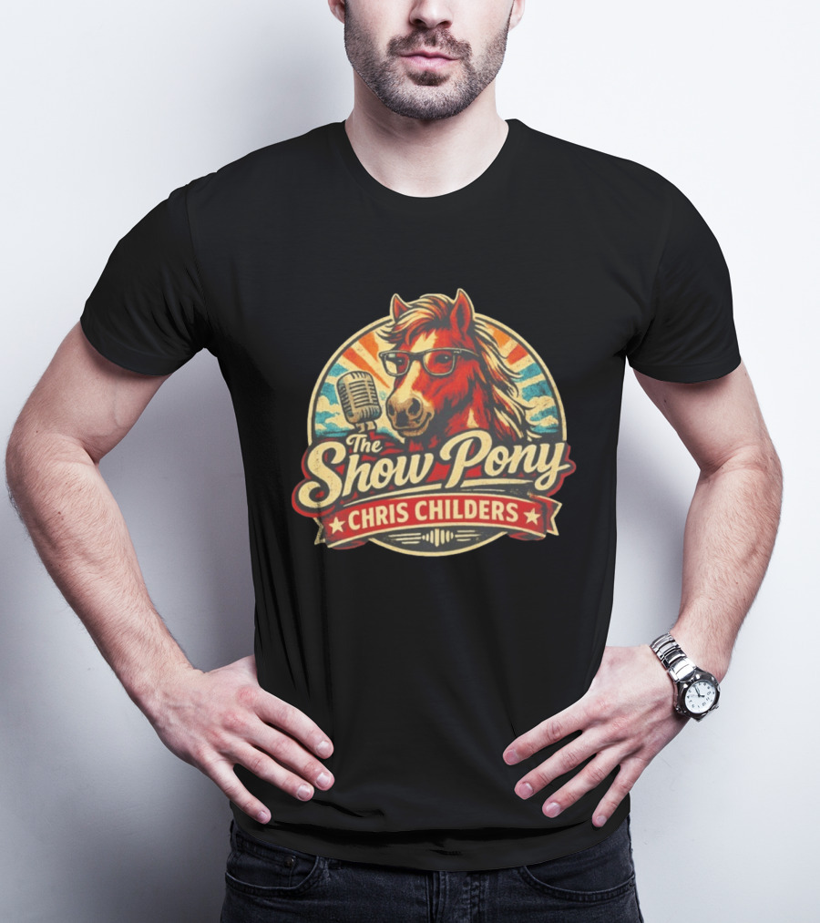 The Show Pony Chris Childers Retro Cartoon Microphone T-Shirt