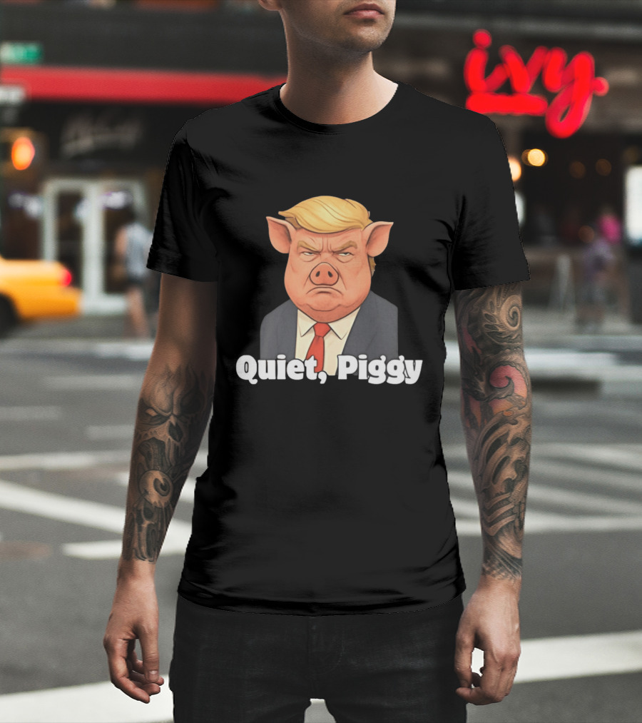 Quiet Piggy Suit Protest T-Shirt