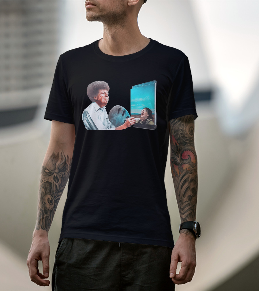 Donald Trump Bob Ross Painting Parody Humor Political T-Shirt