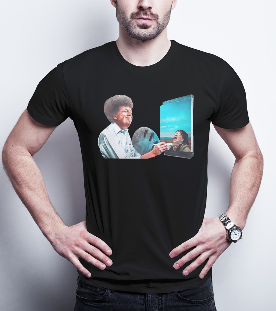 Donald Trump Bob Ross Painting Parody Humor Political T-Shirt