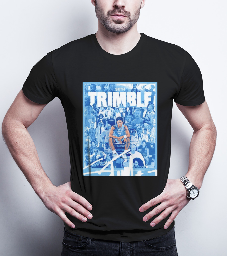 Seth Trimble North Carolina Tar Heels Basketball Collage T-Shirt