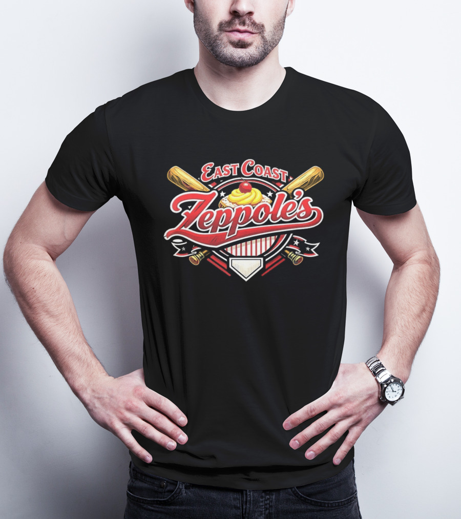 East Coast Zeppole's Baseball Inspired Classic Vintage Dessert T-Shirt