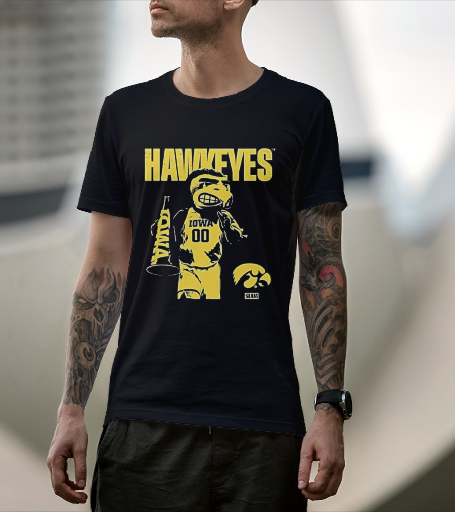 Iowa Hawkeyes Herky The Hawk 00 Slam Basketball T-Shirt