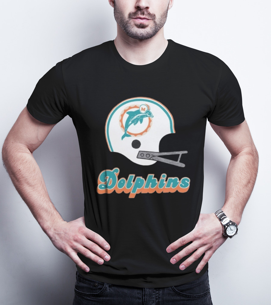 Miami Dolphins Vintage Helmet Dolphins T-Shirt