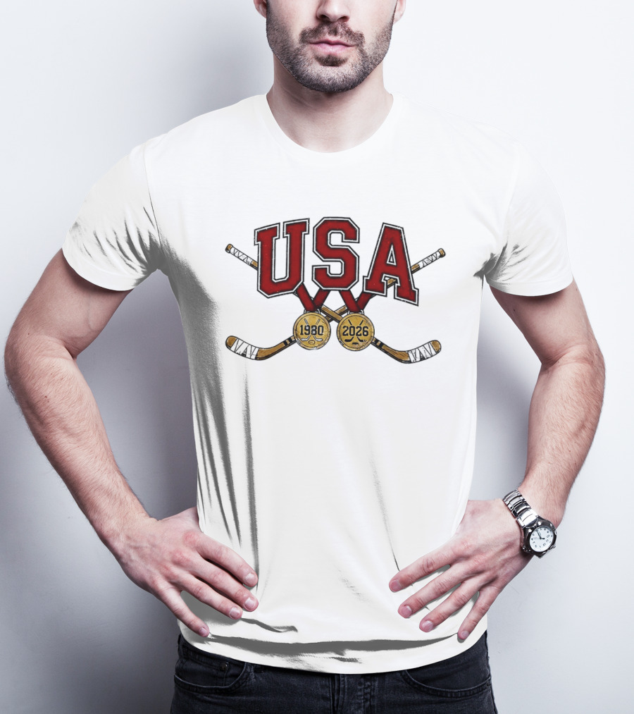 USA Hockey Iconic Gold Medal 1980 2026 Celebration T-Shirt