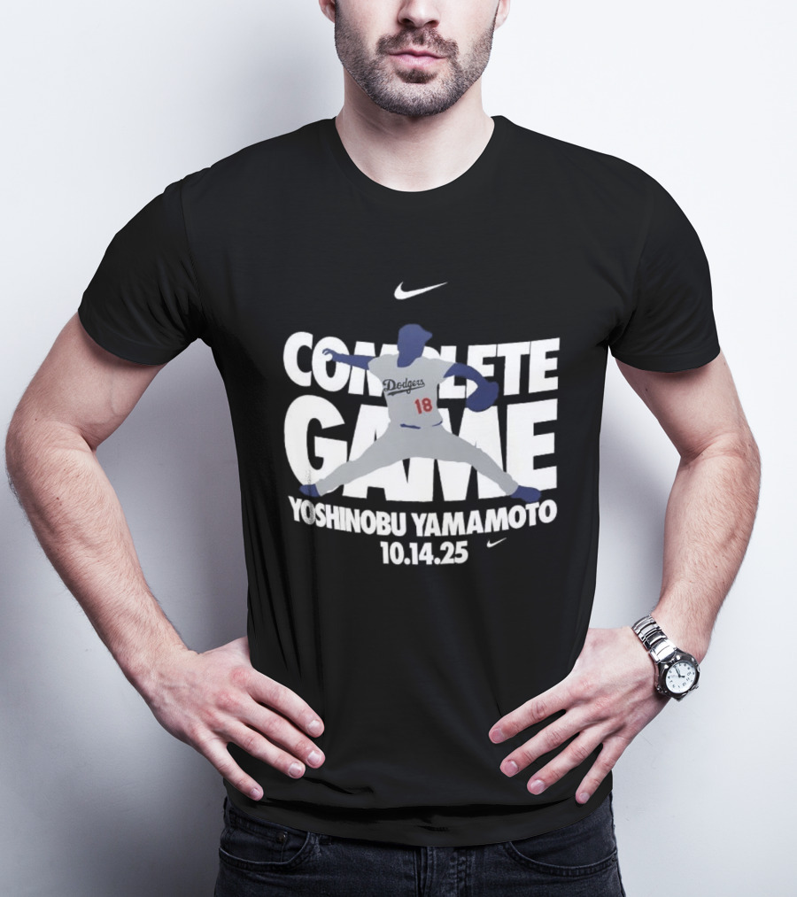 Yoshinobu Yamamoto Complete Game 10.14.25 Nike MLB Dodgers T-Shirt