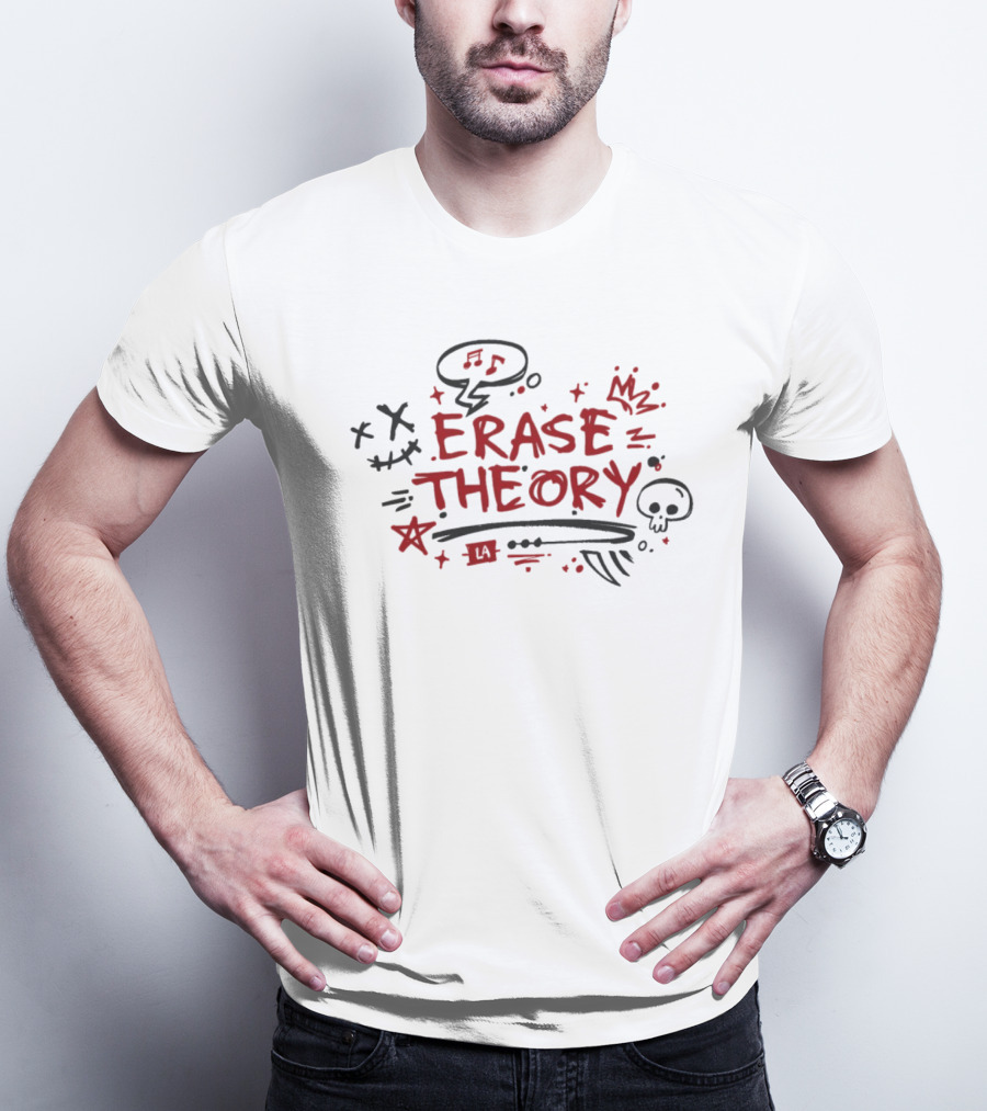 Erase Theory LA Skull Star Music Notes Expression T-Shirt