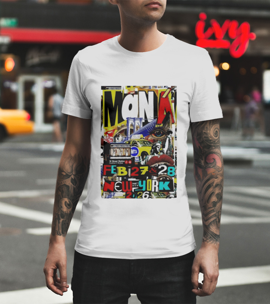 Maná New York City Concert February 27 28 2026 14th Street Station Statue Of Liberty MTA Taxi Brooklyn Bridge T-Shirt
