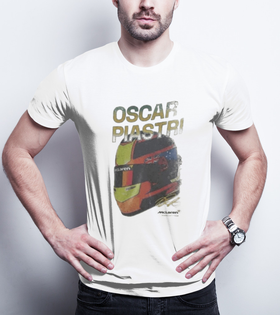 Oscar Piastri McLaren Helmet Design Racing Memorabilia T-Shirt