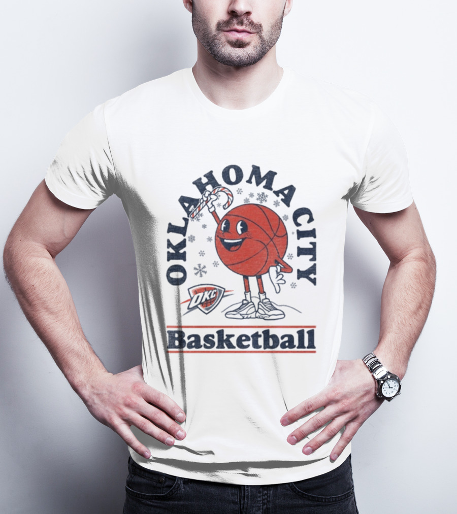 Oklahoma City Basketball Cartoon OKC Winter T-Shirt