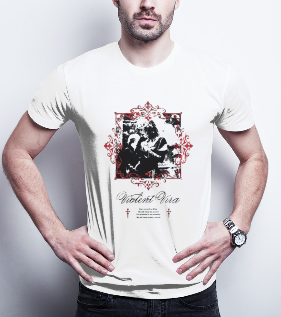 Violent Vira Ghostly Embrace In Ornate Frame T-Shirt