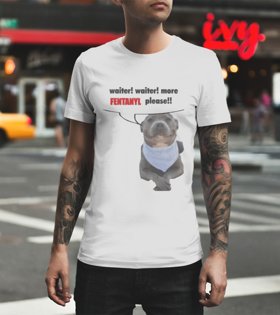 Waiter Waiter More Fentanyl Meme Dog Funny Please T-Shirt