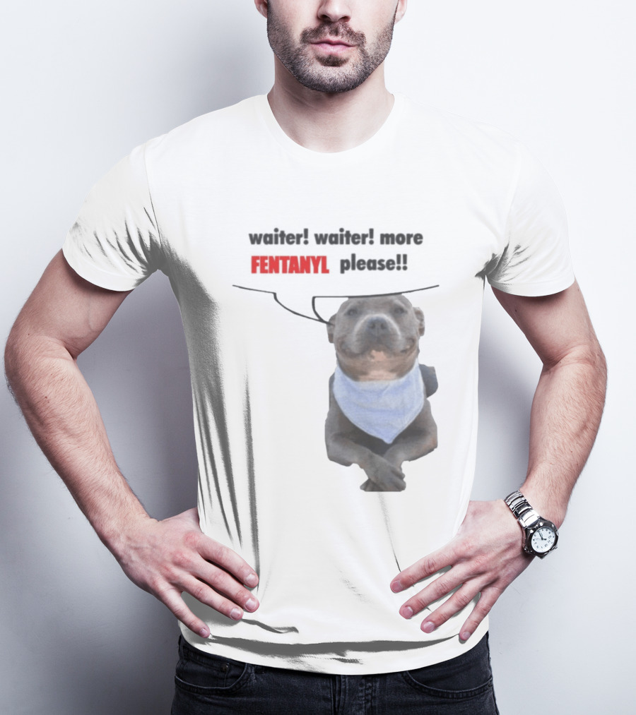 Waiter Waiter More Fentanyl Meme Dog Funny Please T-Shirt