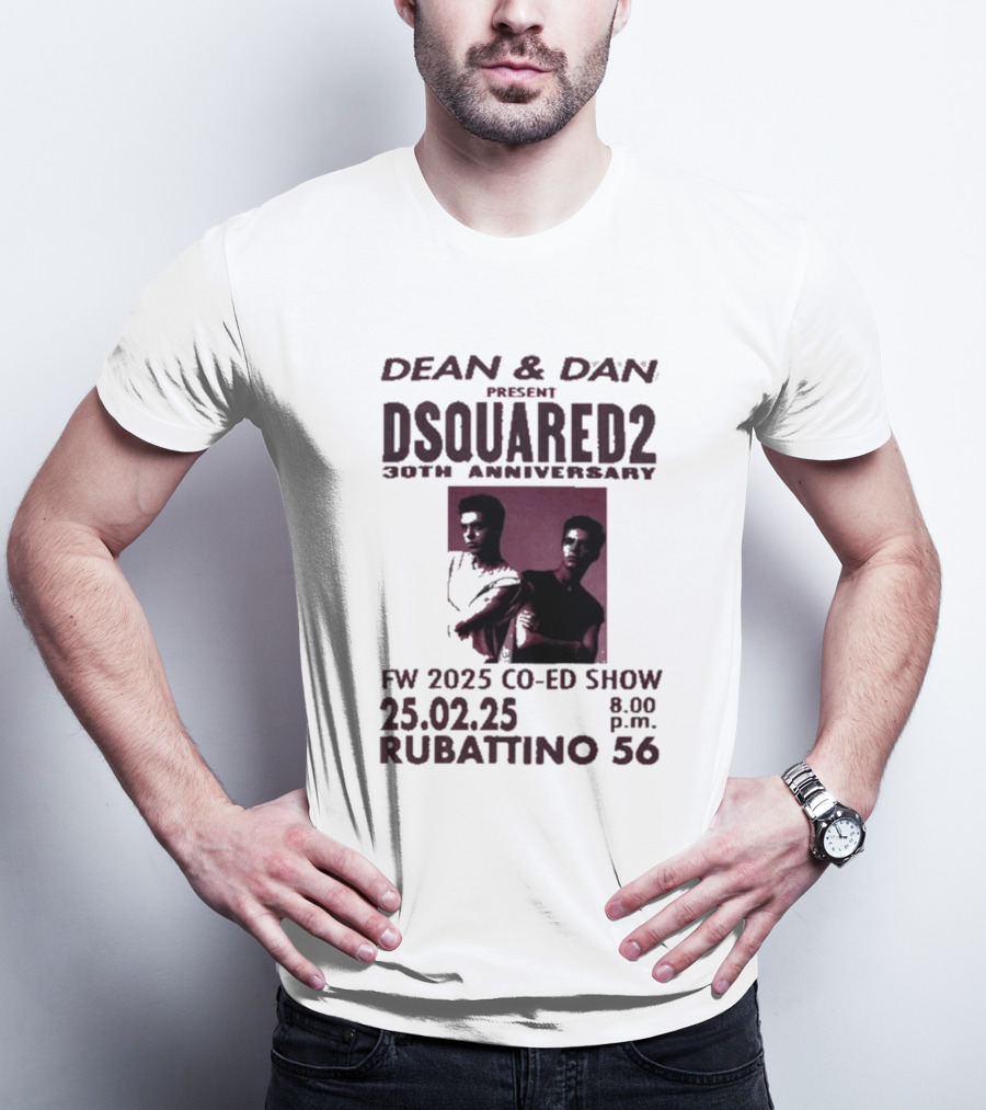 Dean & Dan Present Dsquared2 30th Anniversary FW 2025 Co Ed Show Rubattino 56 25.02.25 8 P.m. T-Shirt