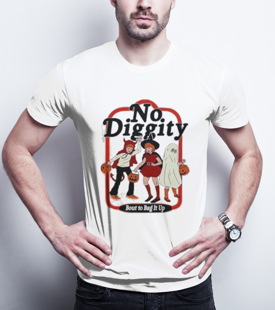 No Diggity Halloween Costume Kids With Pumpkins T-Shirt