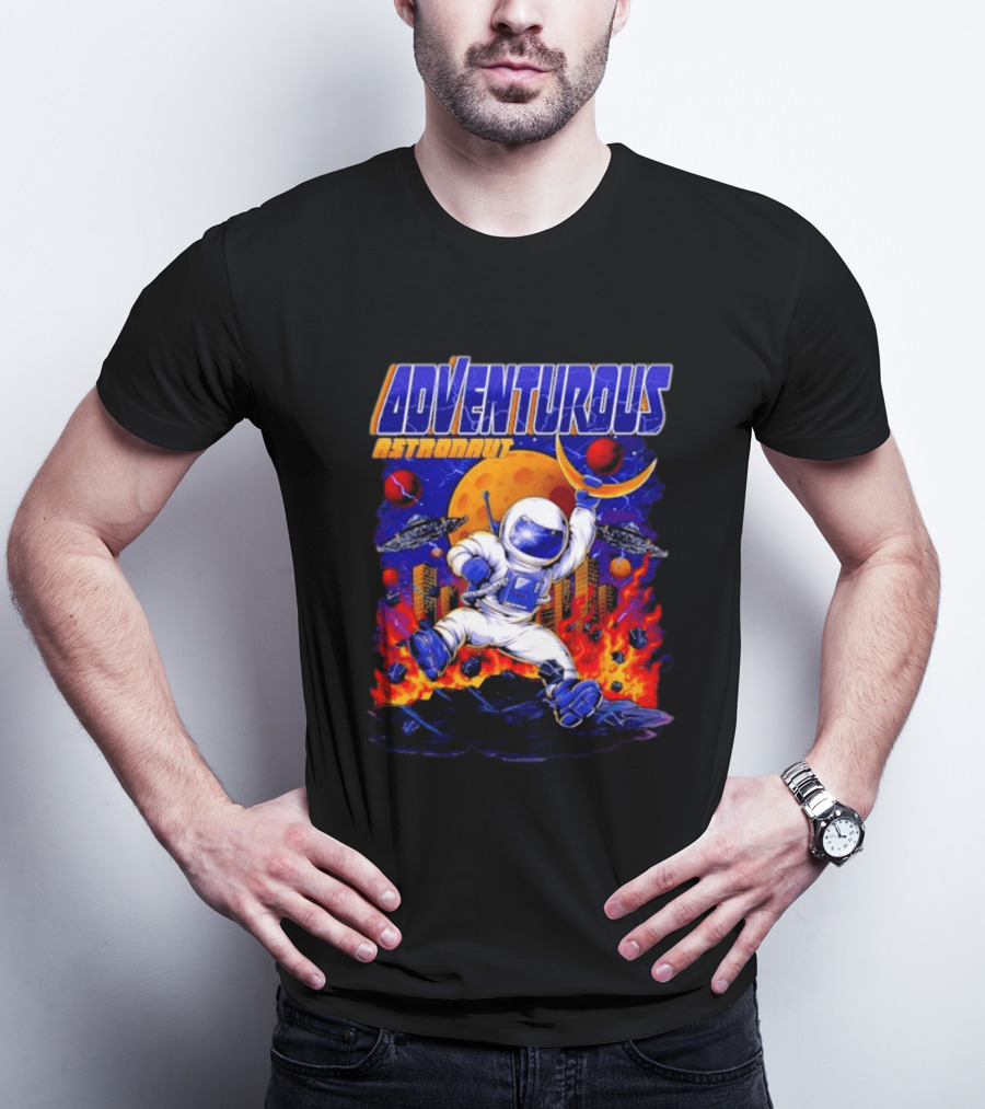 Adventurous Astronaut Moon Adventure Galaxy Exploration Space Suit T-Shirt