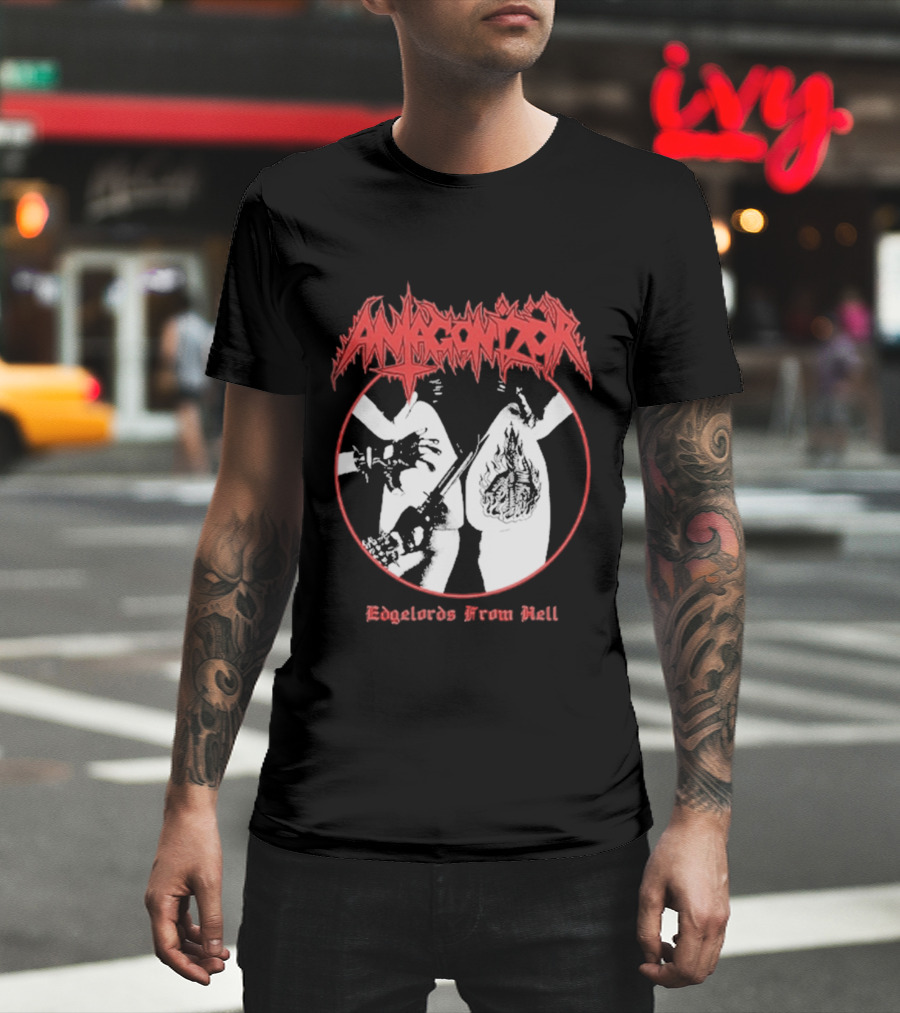 Antagonizör Edgelords From Hell Metal Band Aesthetic T-Shirt