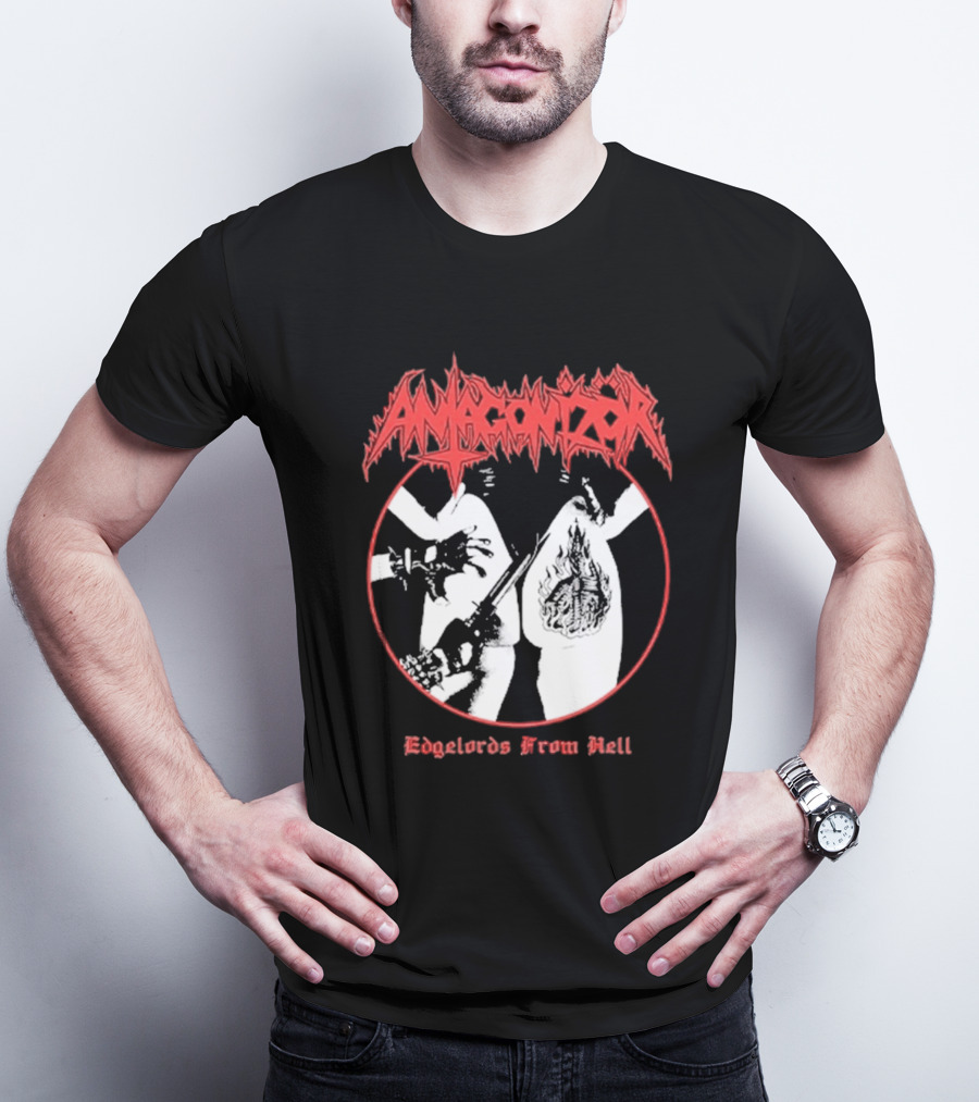 Antagonizör Edgelords From Hell Metal Band Aesthetic T-Shirt