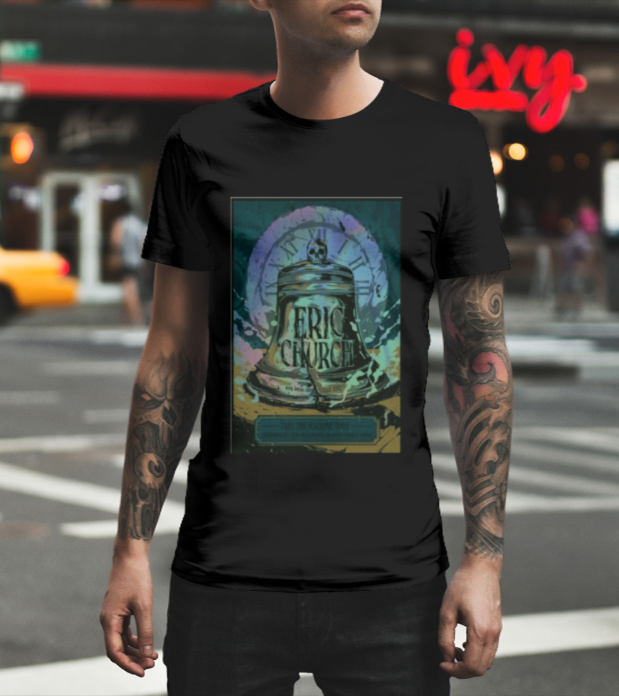 Eric Church Free The Machine Tour Philadelphia 2025 Independence Bell T-Shirt