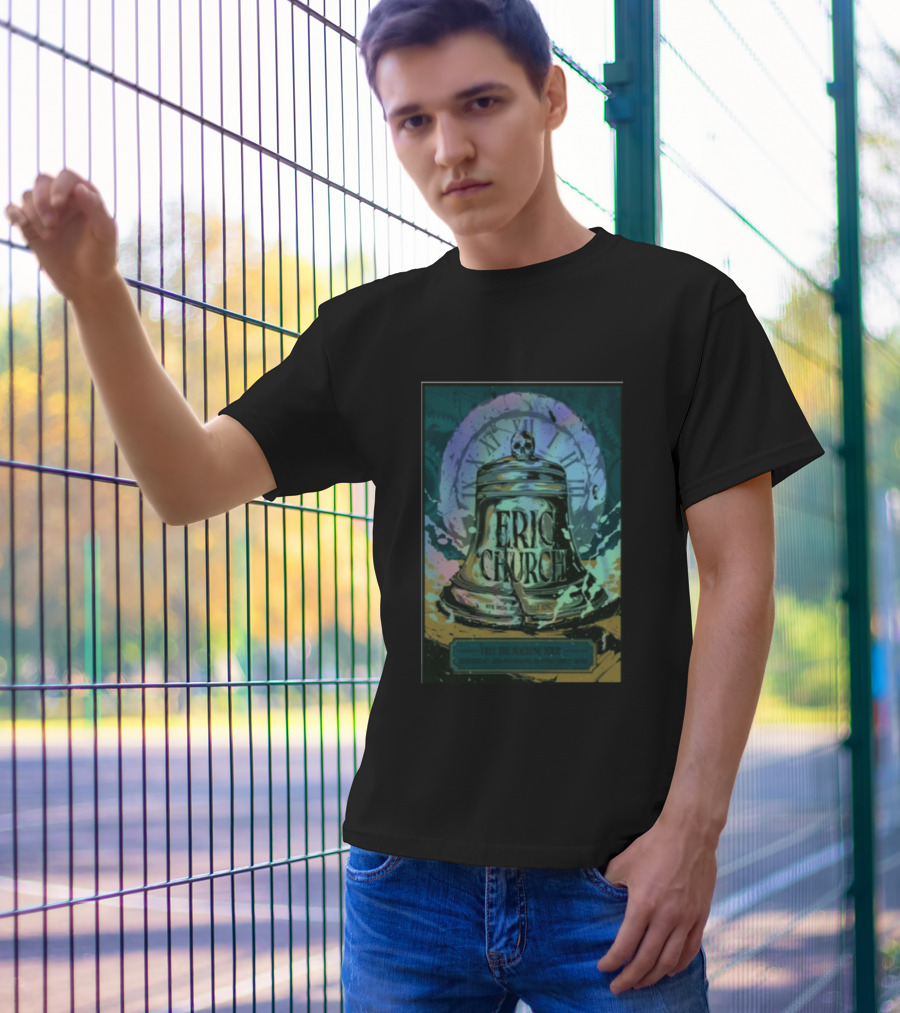 Eric Church Free The Machine Tour Philadelphia 2025 Independence Bell T-Shirt