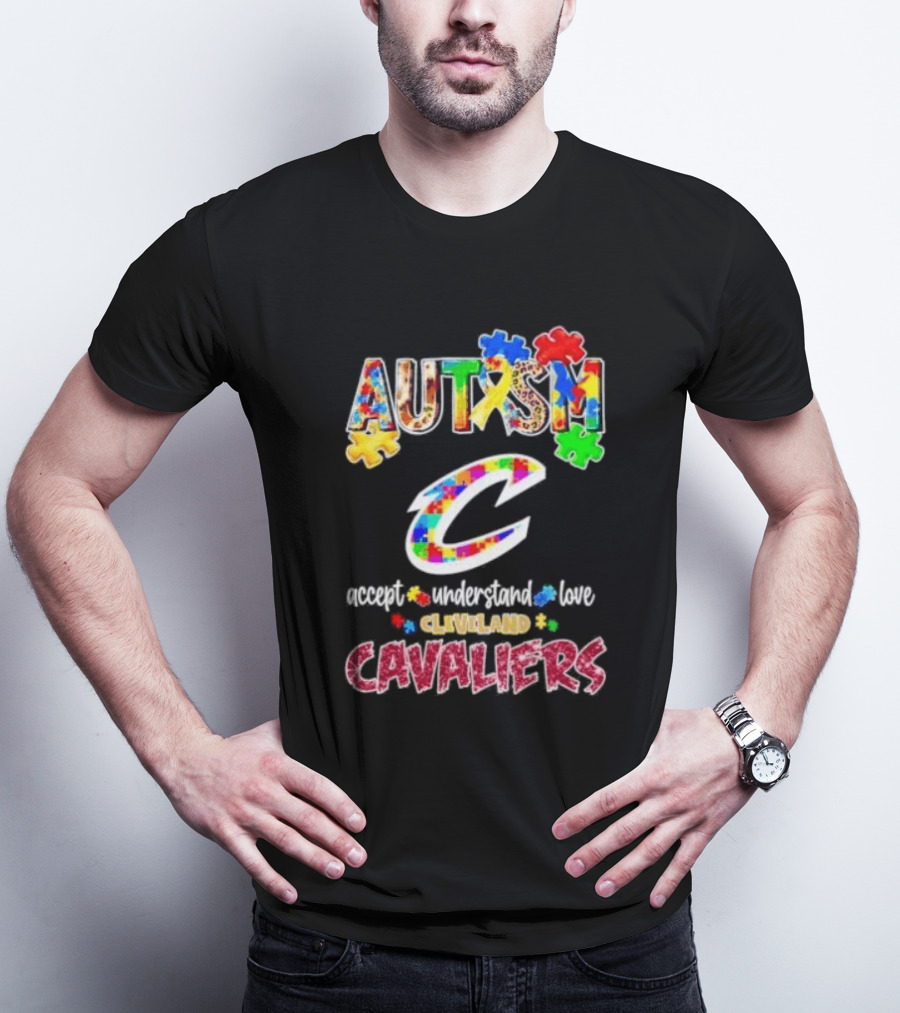 Autism Accept Understand Love Cleveland Cavaliers Puzzles T-Shirt